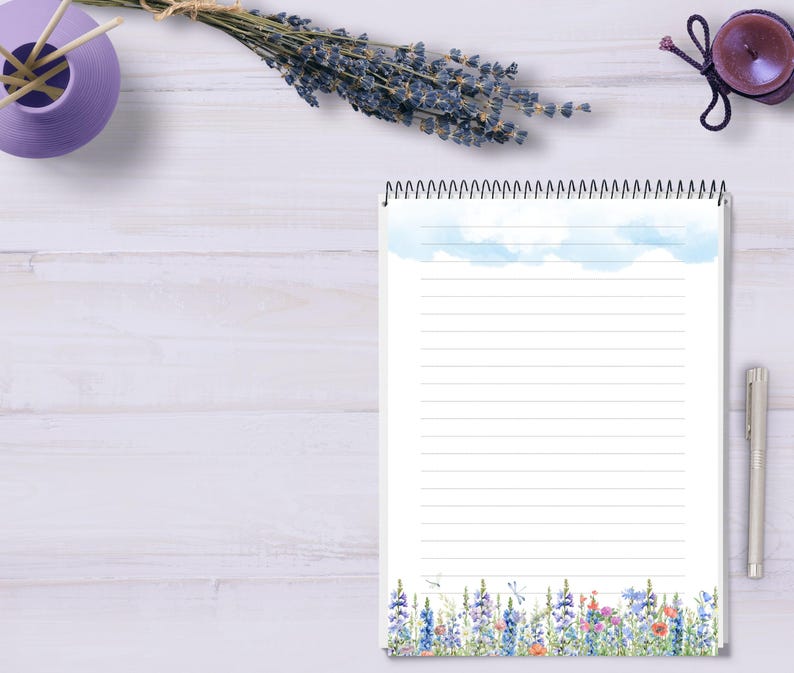 Summer Wildflowers Printable Stationery-summer Field With Flowers ...