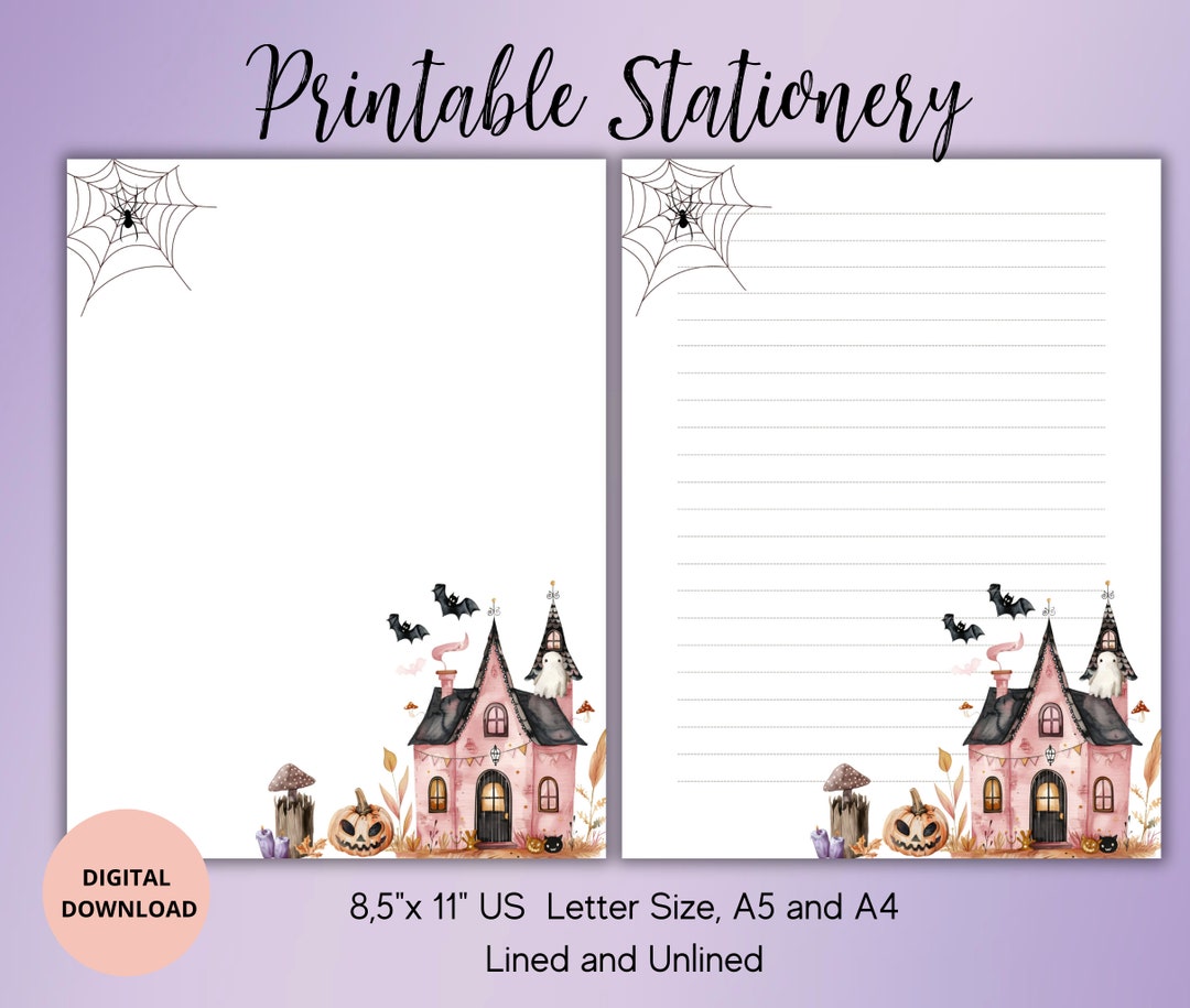 Halloween Letters-halloween Printable Stationery Set-cute Ghost Writing ...