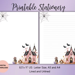 Halloween Letters-halloween Printable Stationery Set-cute Ghost Writing ...