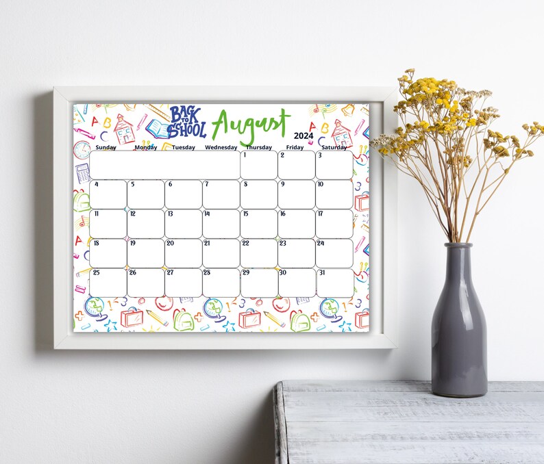 Editable August 2024 Calendar-back to School Planner-2024 Printable ...