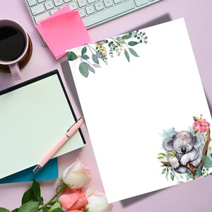 Koala Printable Stationery-cute Animal Writing Paper Set-kids ...