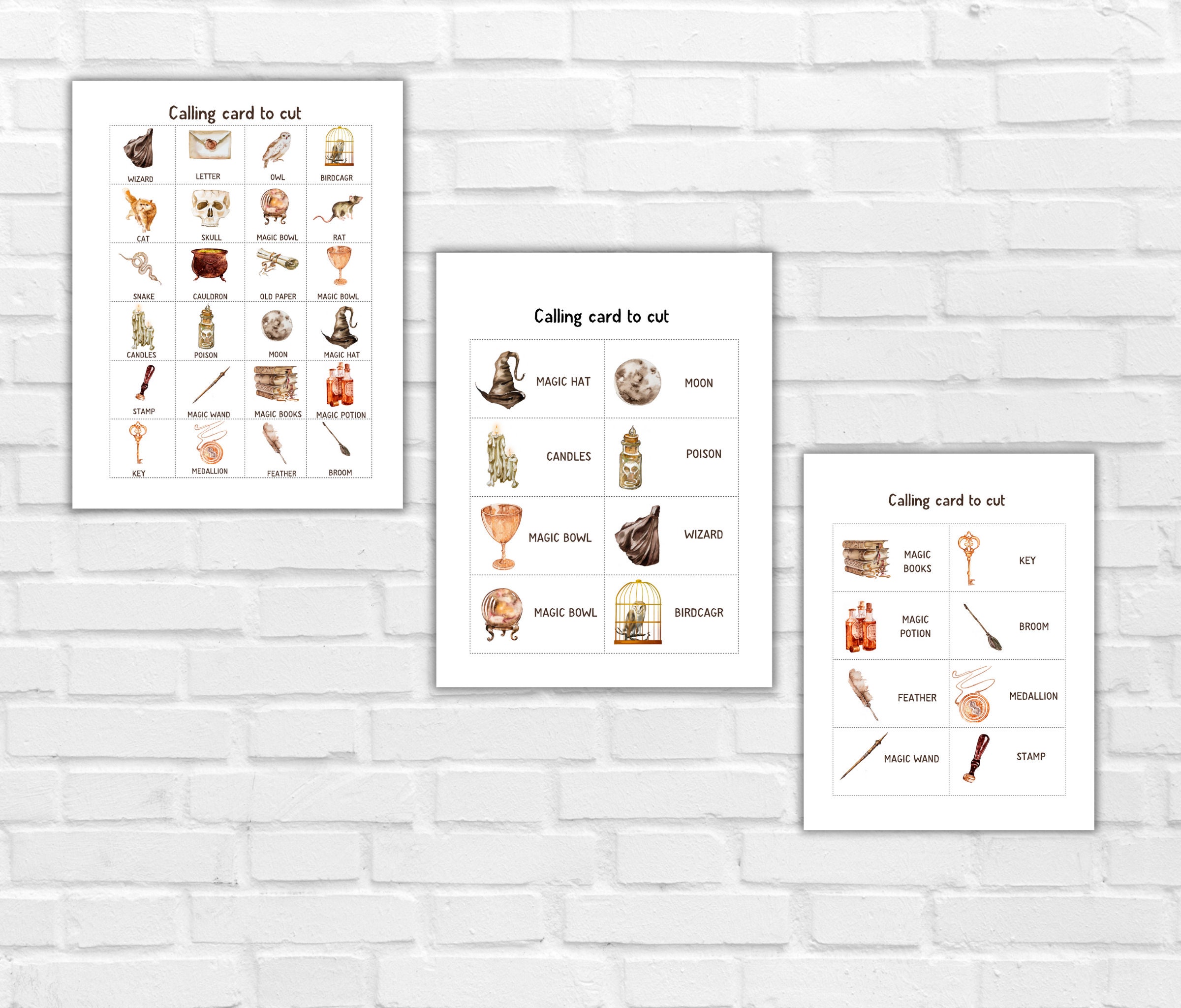 Wizard Bingo Printable 30 Unique Bingo Cards-birthday Activity for Kids ...