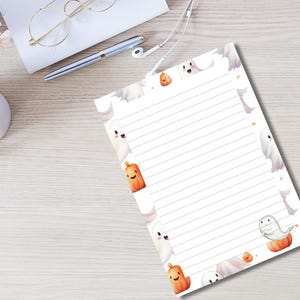 Cute Ghosts and Pumpkin,cute Notepaper,autumn Printable Stationery ...