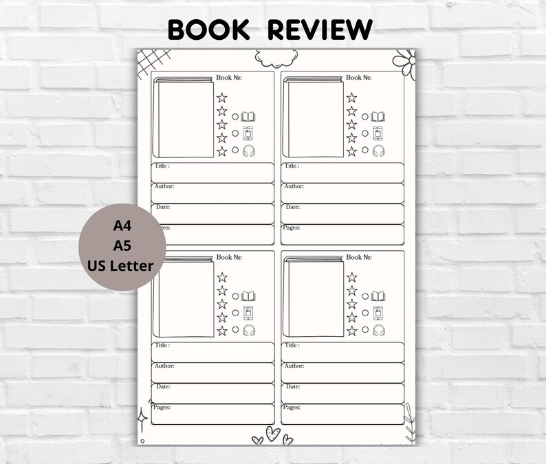 Book Challenge Bullet Journal- Printable Reading Log- Reading Tracker ...