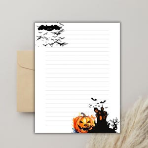 Pumpkin Printable Stationery,halloween Stationary,printable Writing ...
