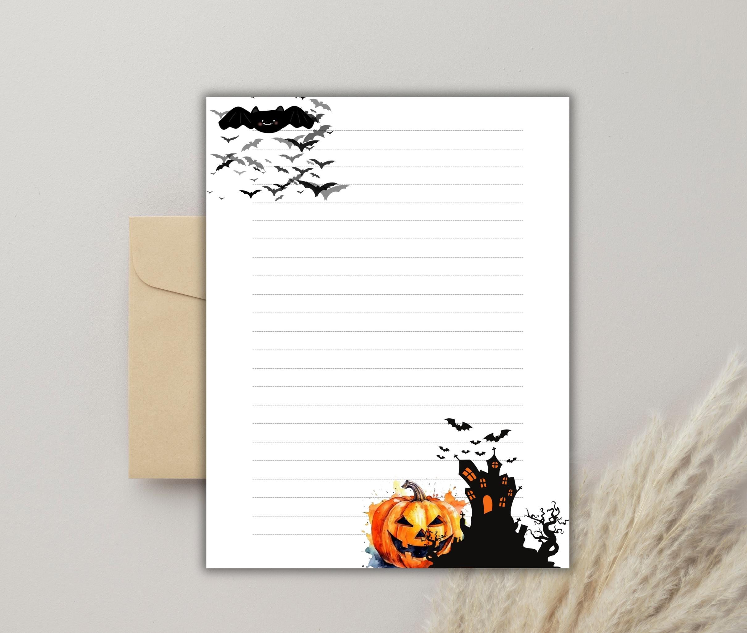 Pumpkin Printable Stationery,halloween Stationary,printable Writing ...