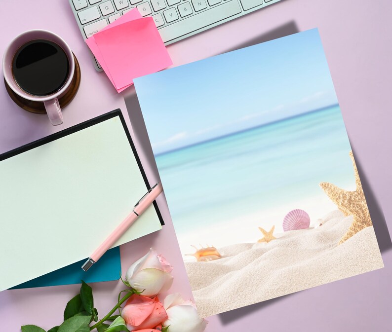 Beach Printable Stationery Digital Download,printable Writing Paper ...