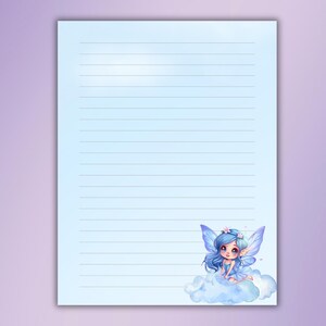 Fairy on the Cloud Writing Paper Set Lined Unlined A4/A5/US Letter ...