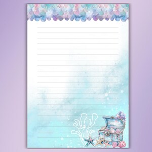 Undersea Treasures Printable Stationery-writing Paper Unlined Lined A5 ...
