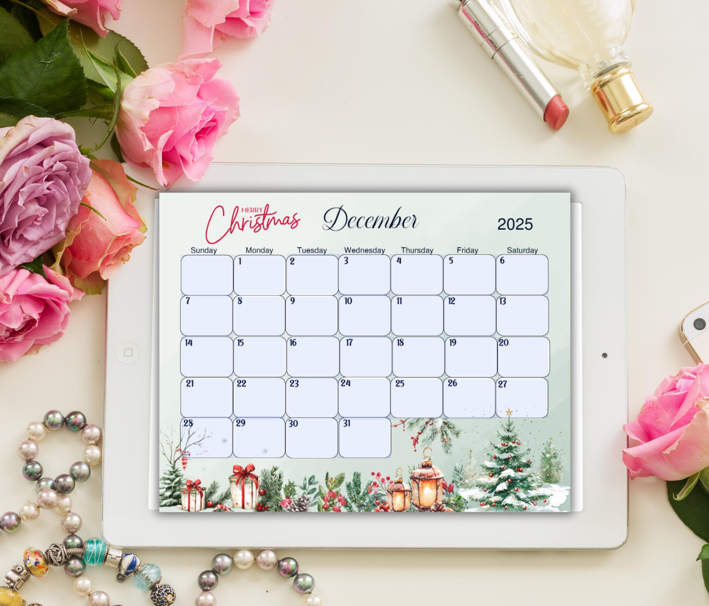 December 2025 Editable Printable Calendar-christmas Planner-instant ...