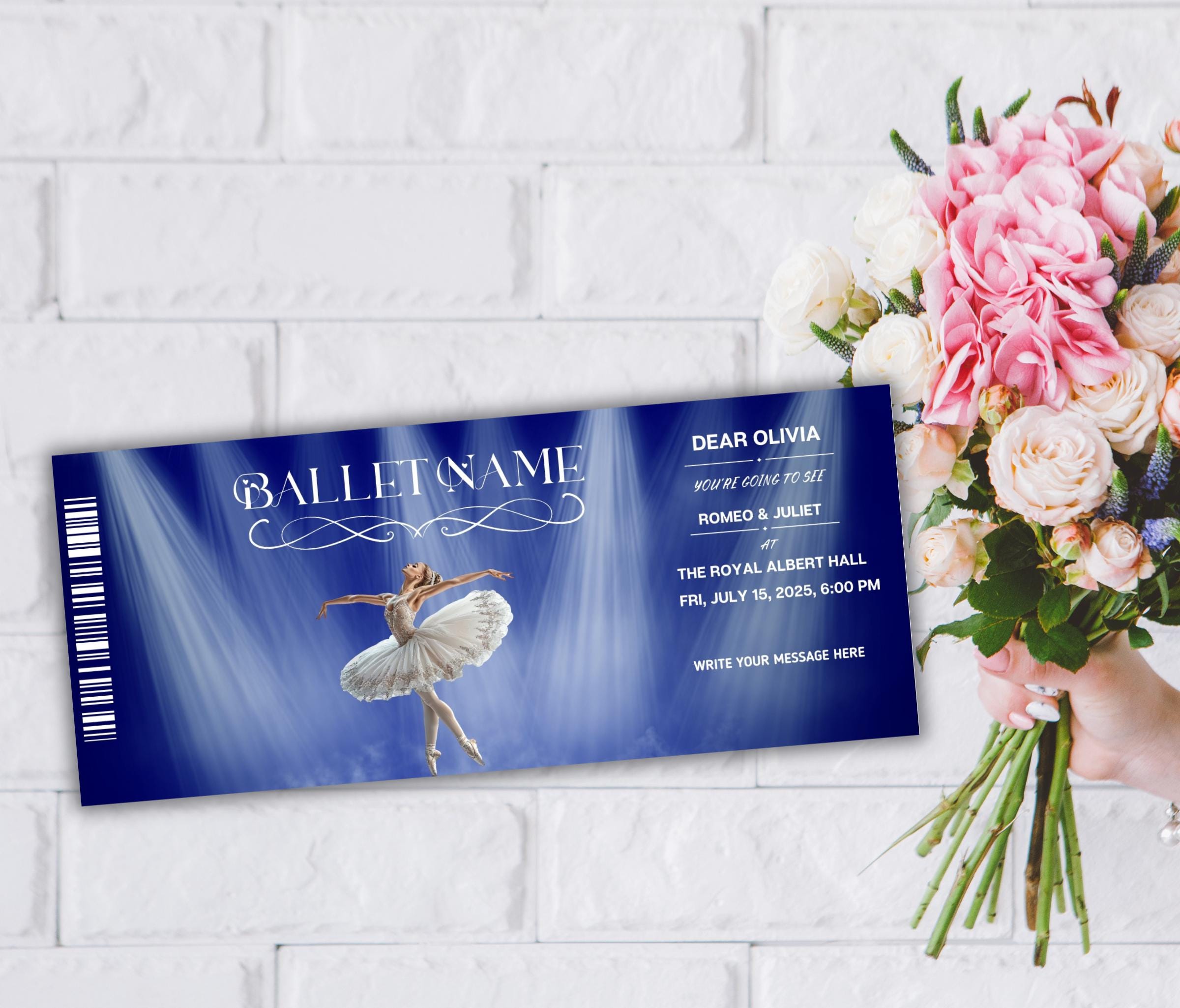 Editable Ballet Ticket Template-ballet Gift Ticket-ballet Lover Gift ...