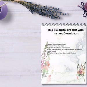 Watercolor Flower Printable Stationery Wildflower Stationary Floral ...