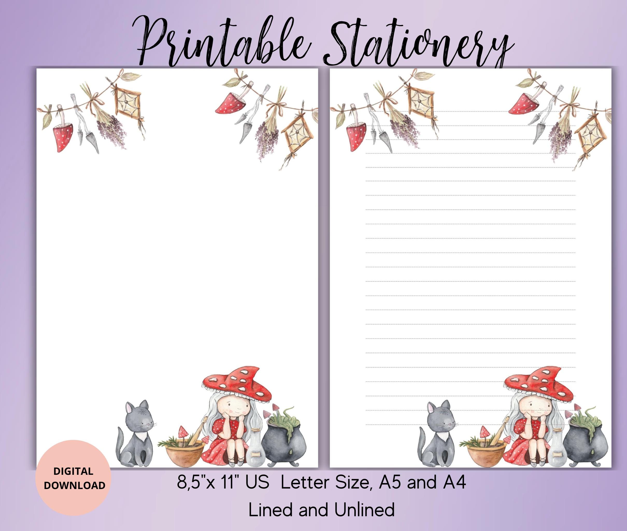 Witches Printable Stationery-halloween Stationery,kids Stationary ...