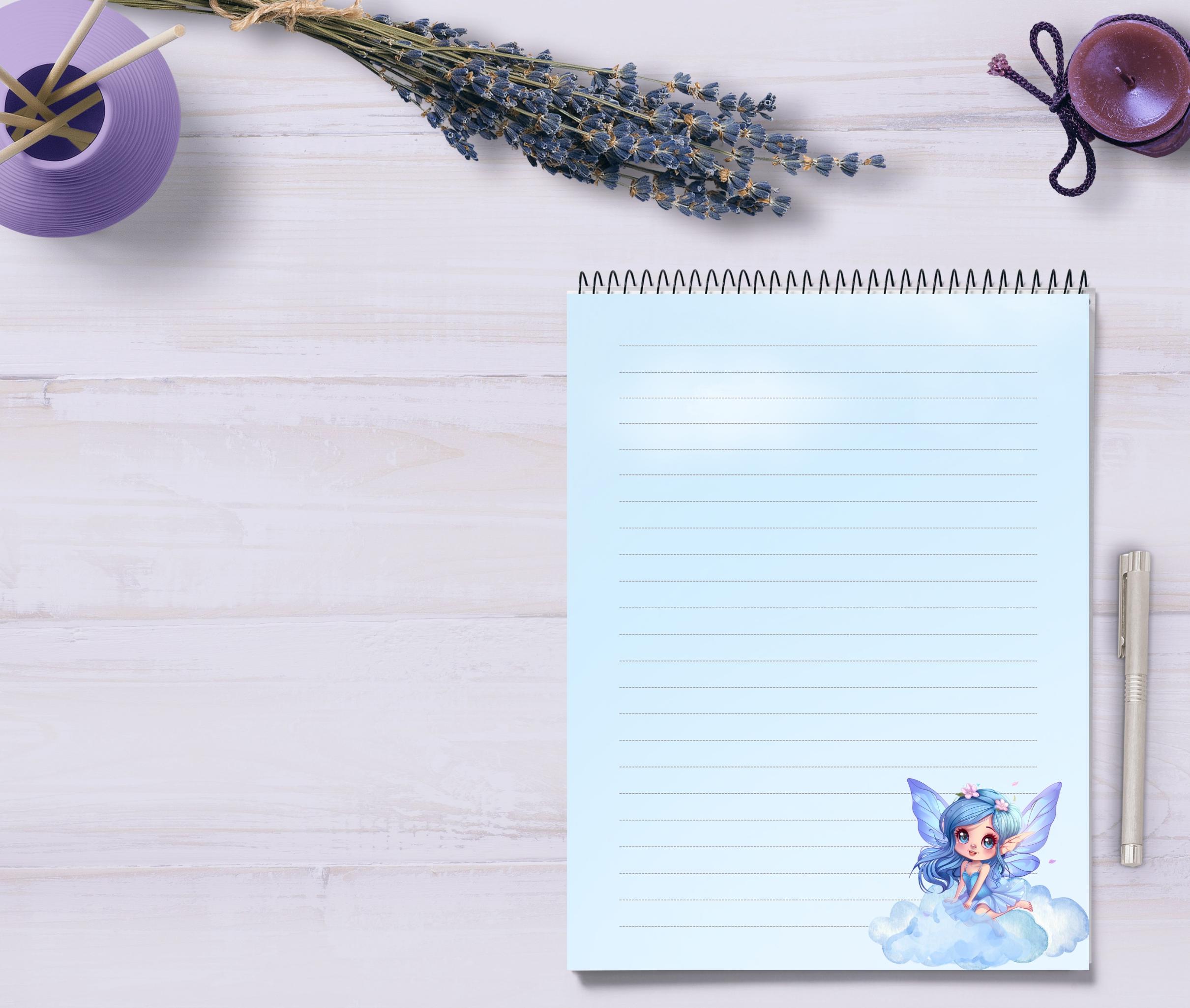 Fairy on the Cloud Writing Paper Set Lined Unlined A4/A5/US Letter ...