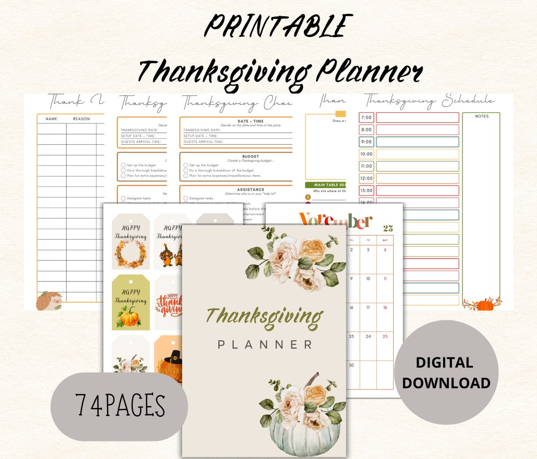 Printable Thanksgiving Plannerautumn Plannerprintable - Etsy