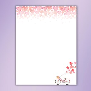 Heart Printable Stationery-love Note Digital Download-valentine's Day ...