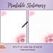 Watercolor Pink Flower Printable Stationery,love Letter Set, Loral ...
