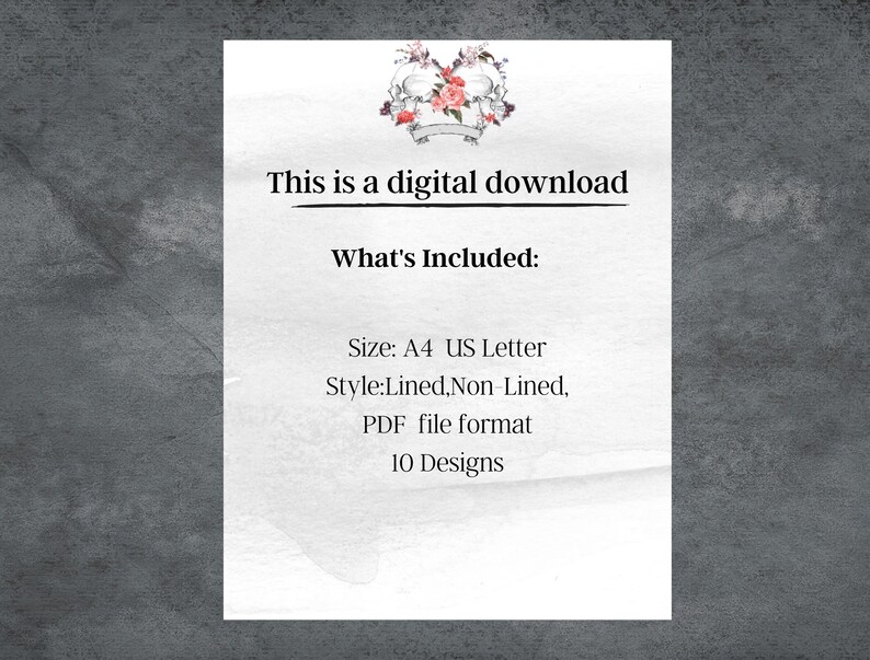 Skull Printable Stationery-printable Writing Paper - Etsy
