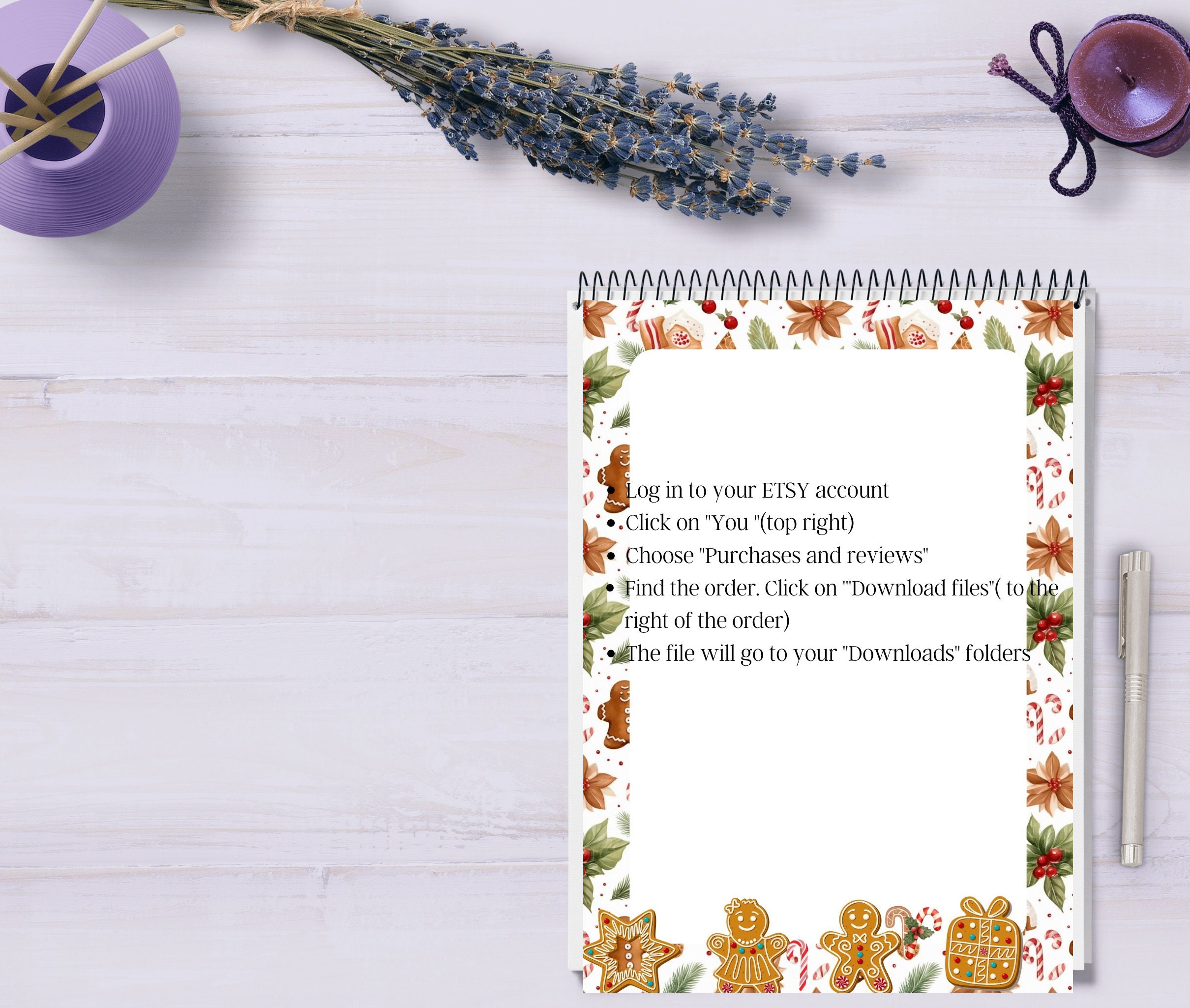 Christmas Gingerbread Printable Stationery-christmas Stationary Holiday ...