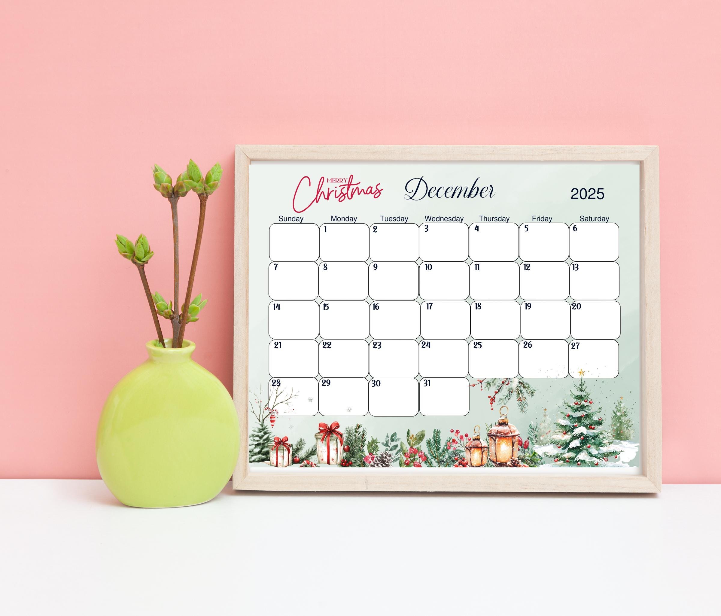 December 2025 Editable Printable Calendar-christmas Planner-instant ...