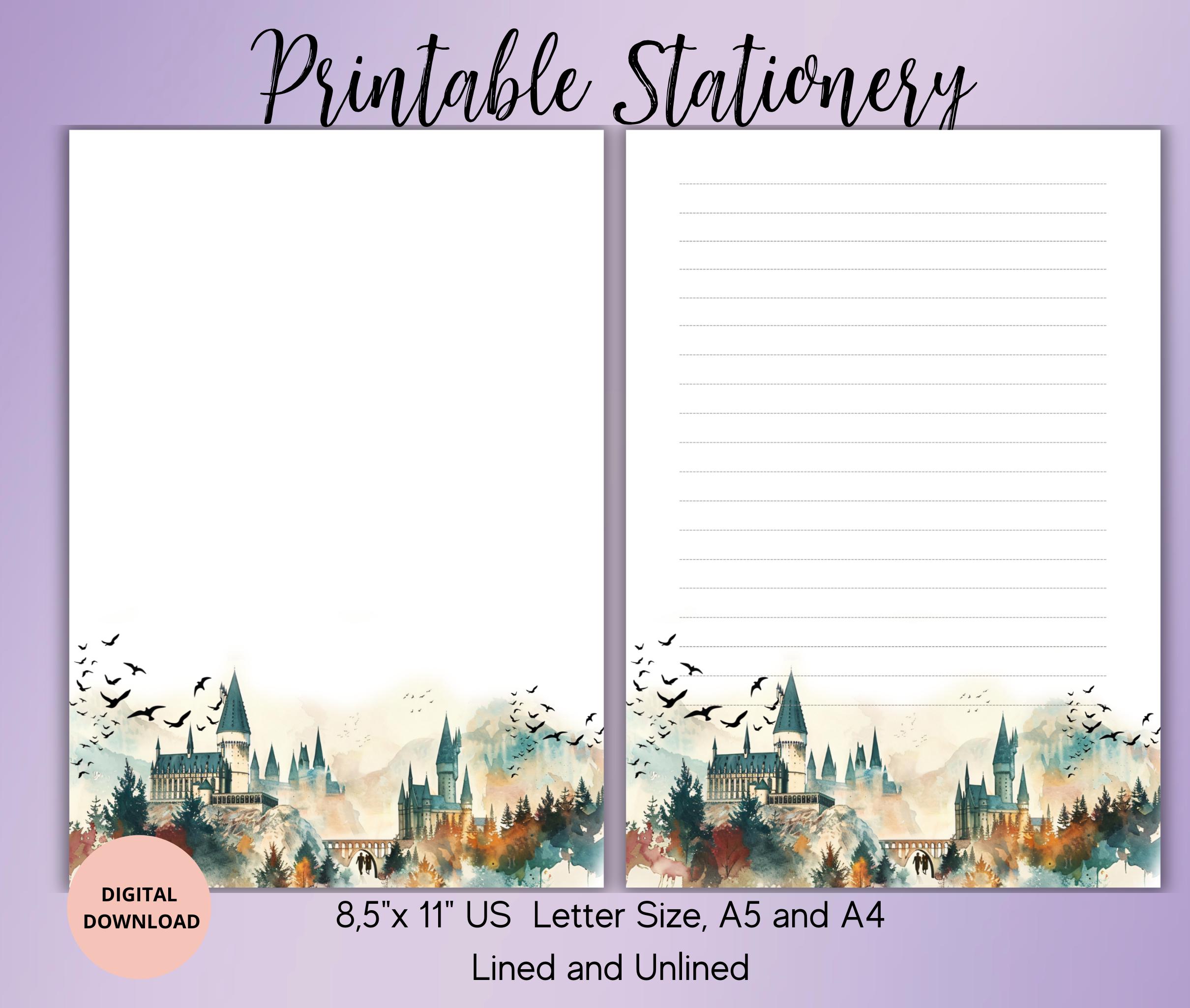 Castle Printable Stationery-digital Letter-medieval Castle Writing ...