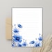 Blue Flower Printable Stationery-watercolor Flower Stationary-digital ...