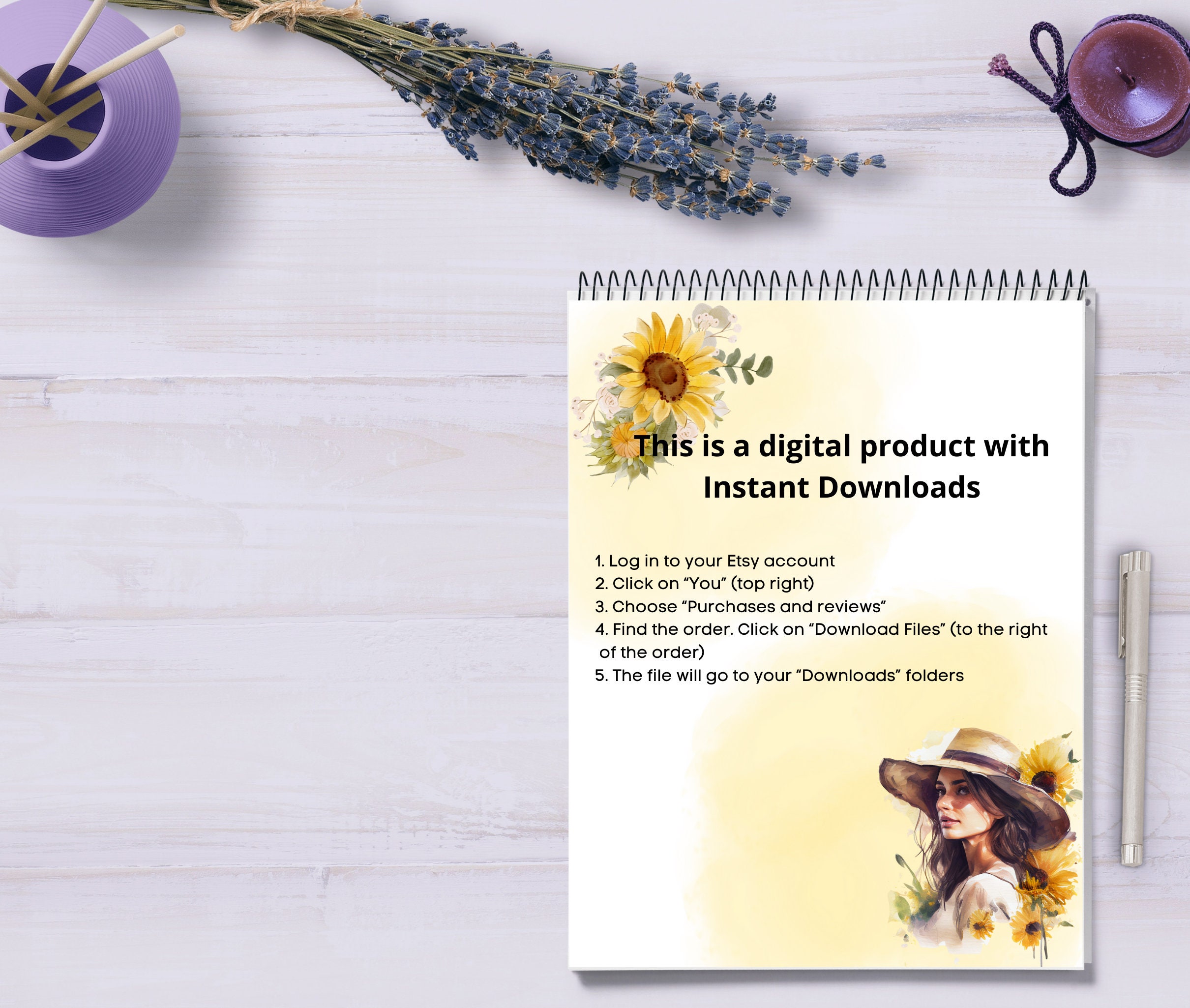 Sunflower Printable Stationery,digital Download,printable Writing Paper ...