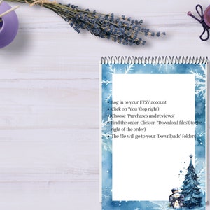 Blue Winter Printable Stationery-christmas Tree Snowman Writing Paper ...