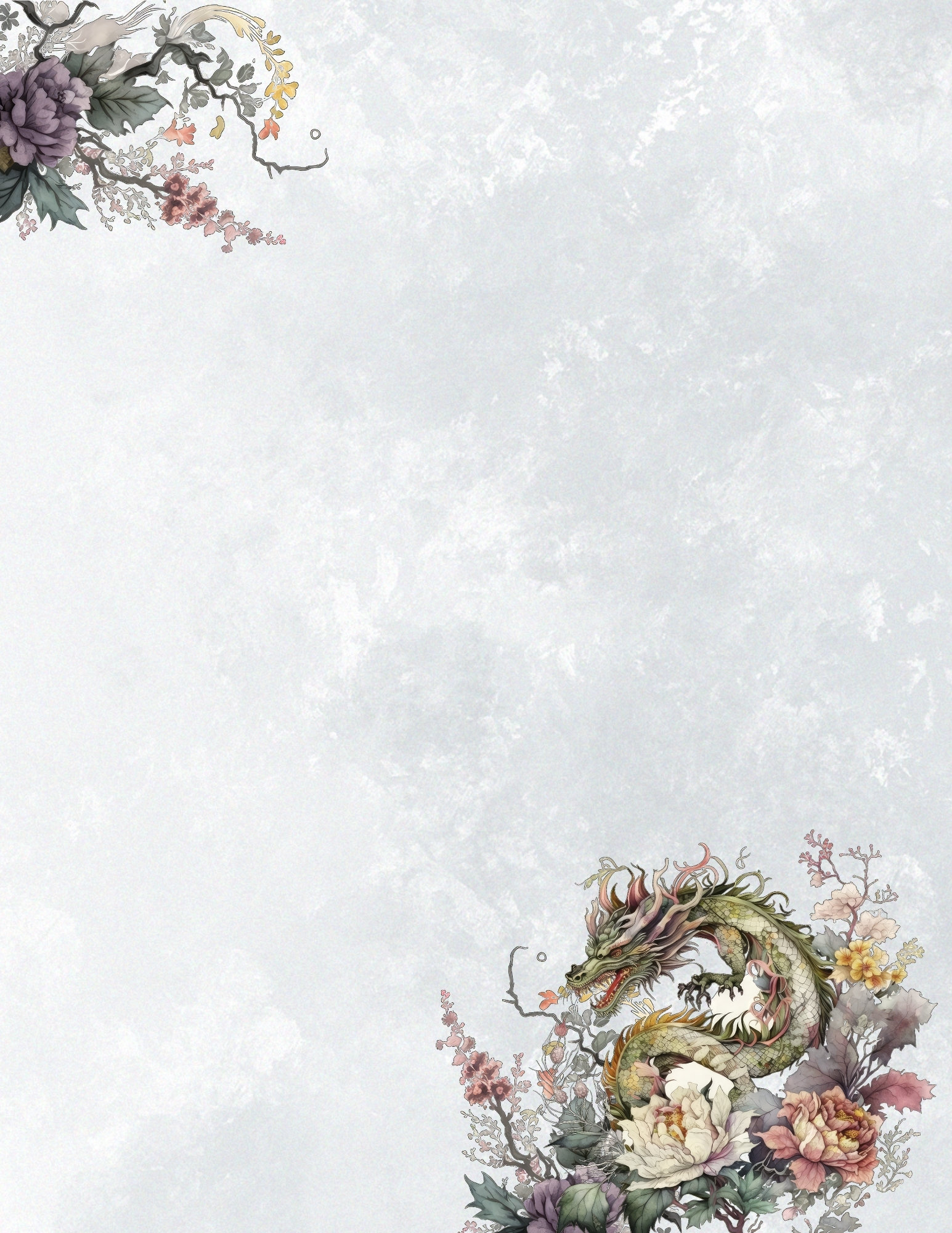 Dragon Printable Stationery-printable Stationary Sets Digital Letter ...