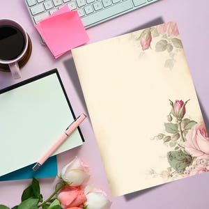 Vintage Paper With Roses Printable Stationery Set-flower Writing Paper ...