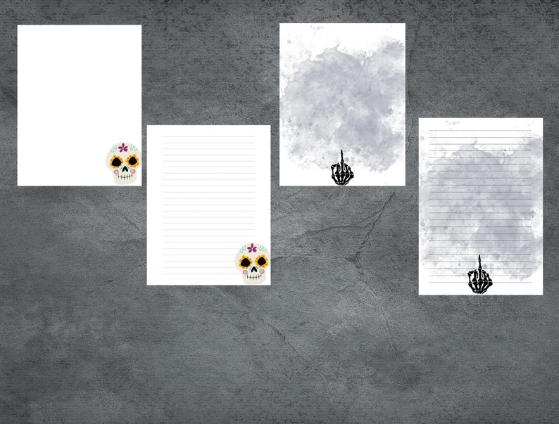 Skull Printable Stationery-printable Writing Paper - Etsy