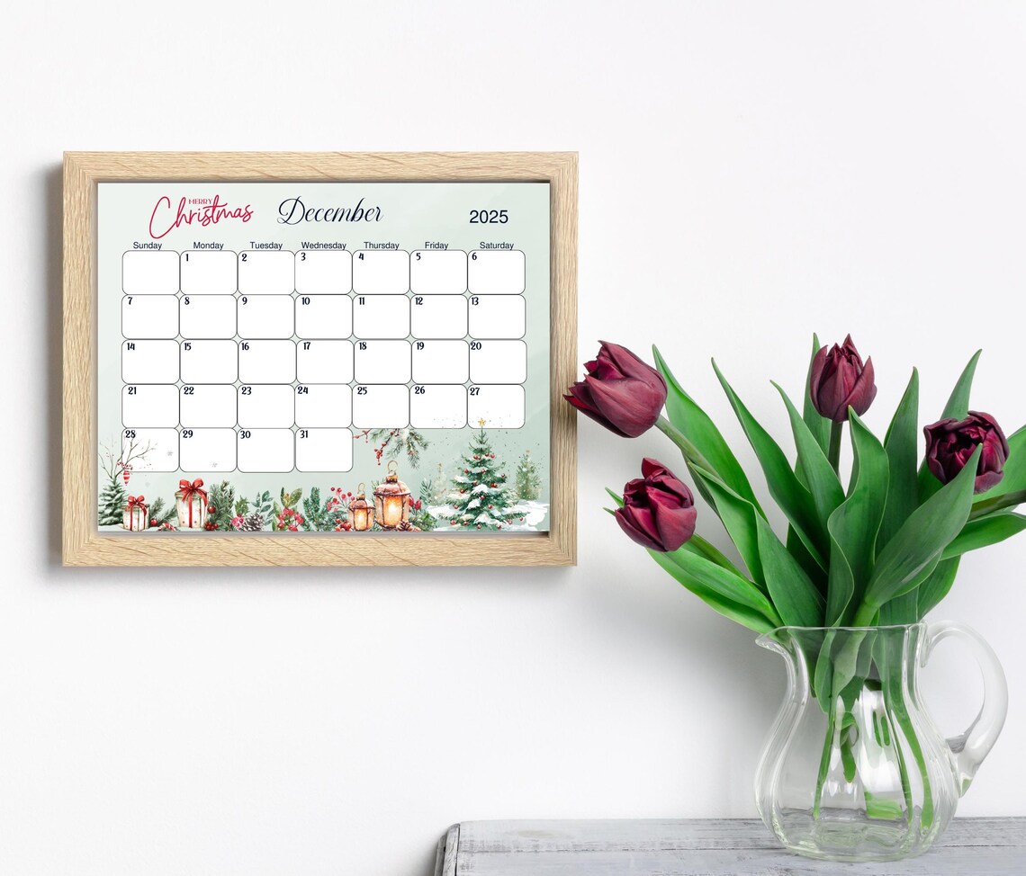 December 2025 Editable Printable Calendar-christmas Planner-instant ...