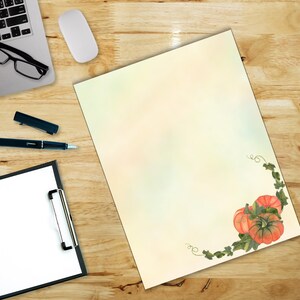 Pumpkin Printable Stationery-fall Pumpkins Writing Paper Set Lined ...