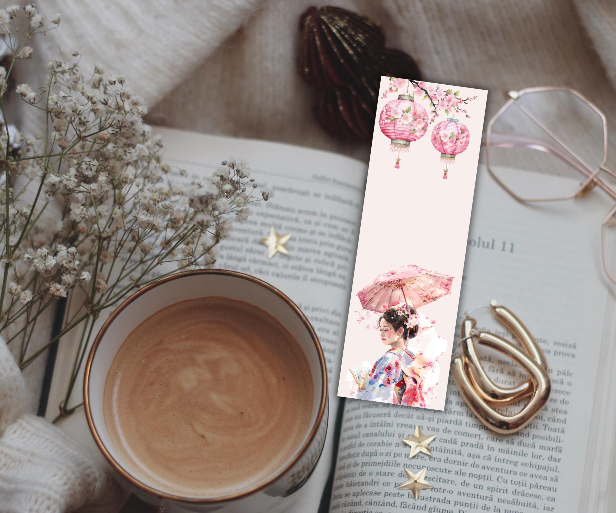 Sakura and Japanese Girl PRINTABLE Bookmark Set-sakura Bookmark-book ...