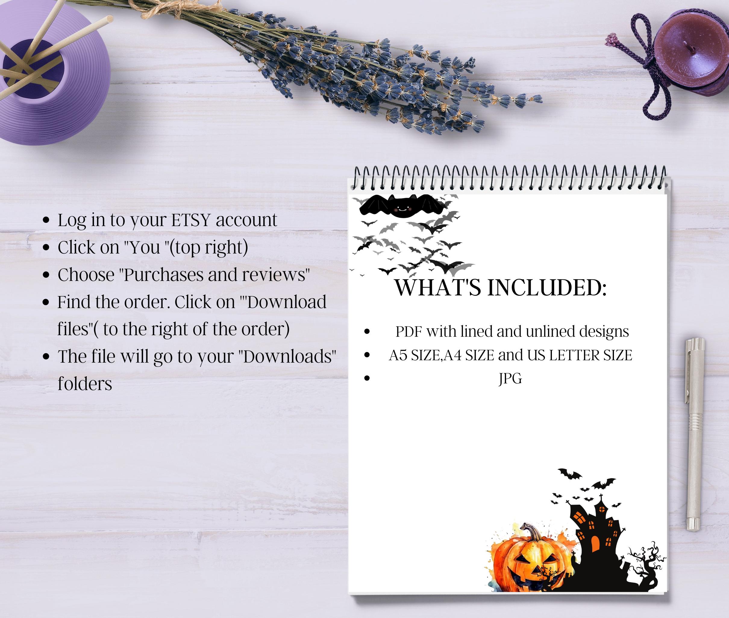 Pumpkin Printable Stationery,halloween Stationary,printable Writing ...