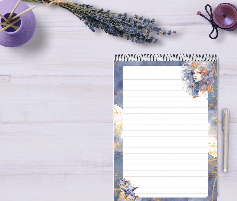 Space Watercolor Printable Stationery-space Fairy Girl Galaxy Digital ...