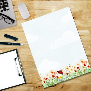 Summer Flowers Stationery Set-flower Writing Paper Unlined Lined A4/A5 ...