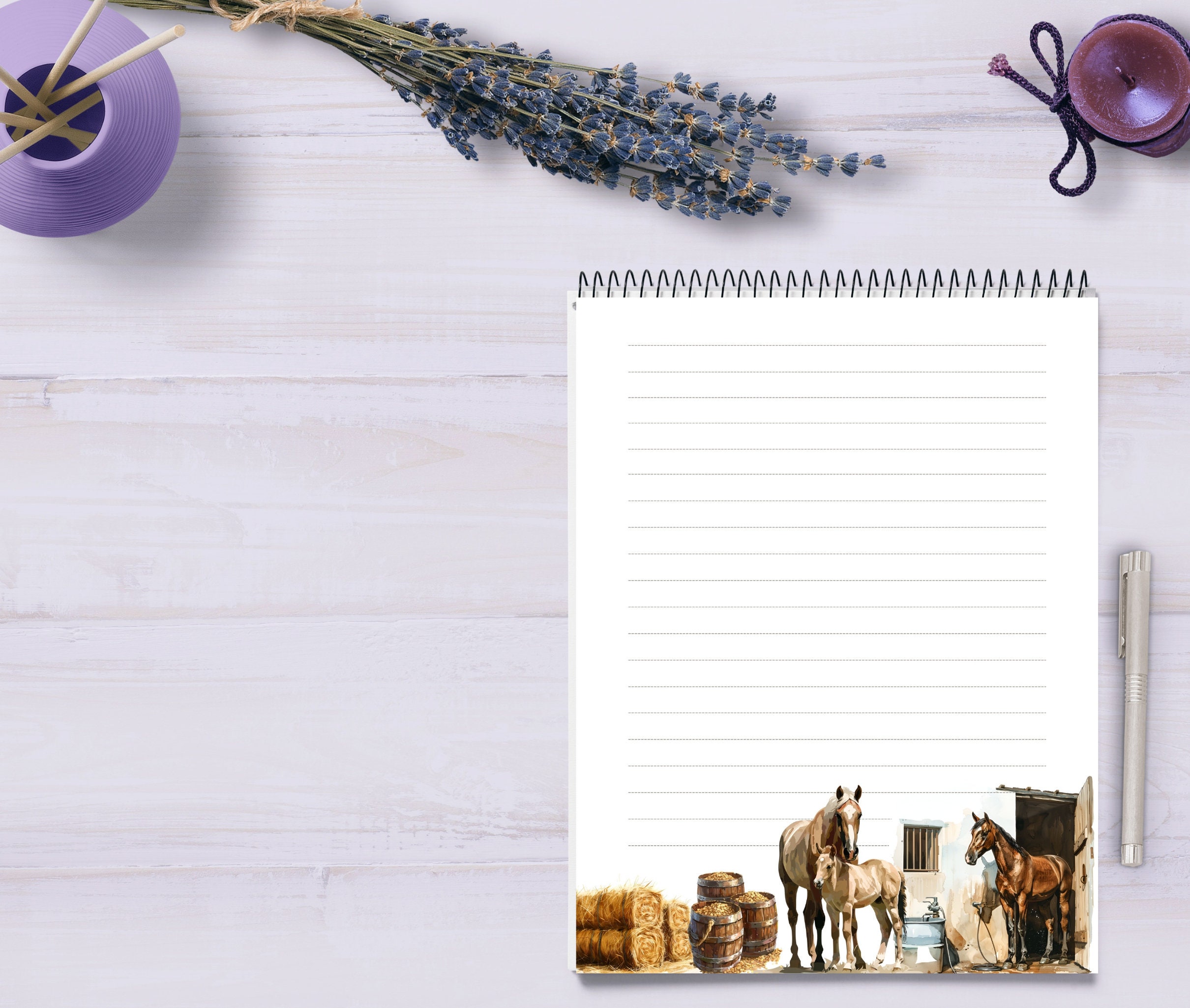 Horses in the Stable Printable Stationery-cute Horse Writing Printable ...