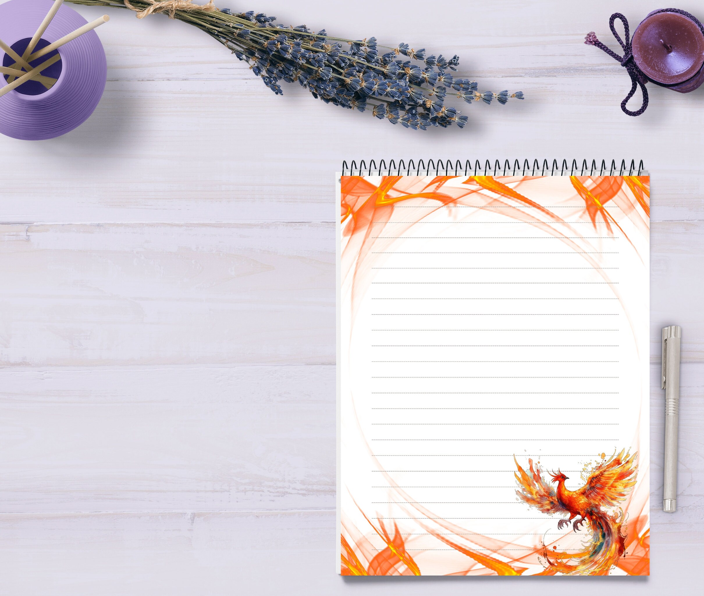 Phoenix Printable Stationery-bird Printable Stationary Sets- Digital ...