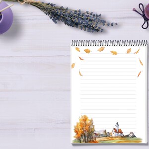 Autumn Printable Stationery,fall Leaves Digital Letter,stationary ...