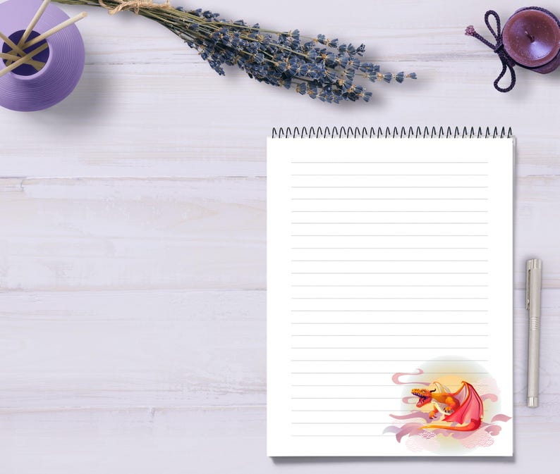 Dragon Printable Stationery-printable Stationary Sets- Digital Letter ...