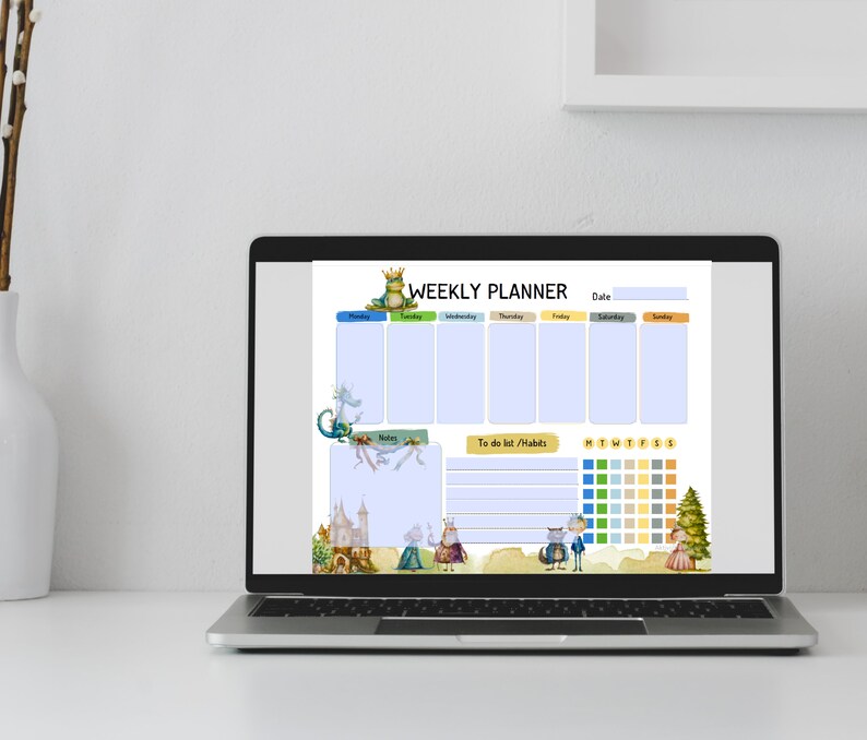 Kids Weekly Planner-editable Printable Weekly Planner-fairy Tale ...