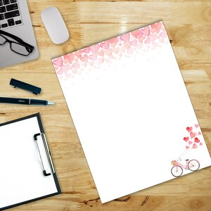 Heart Printable Stationery-love Note Digital Download-valentine's Day ...