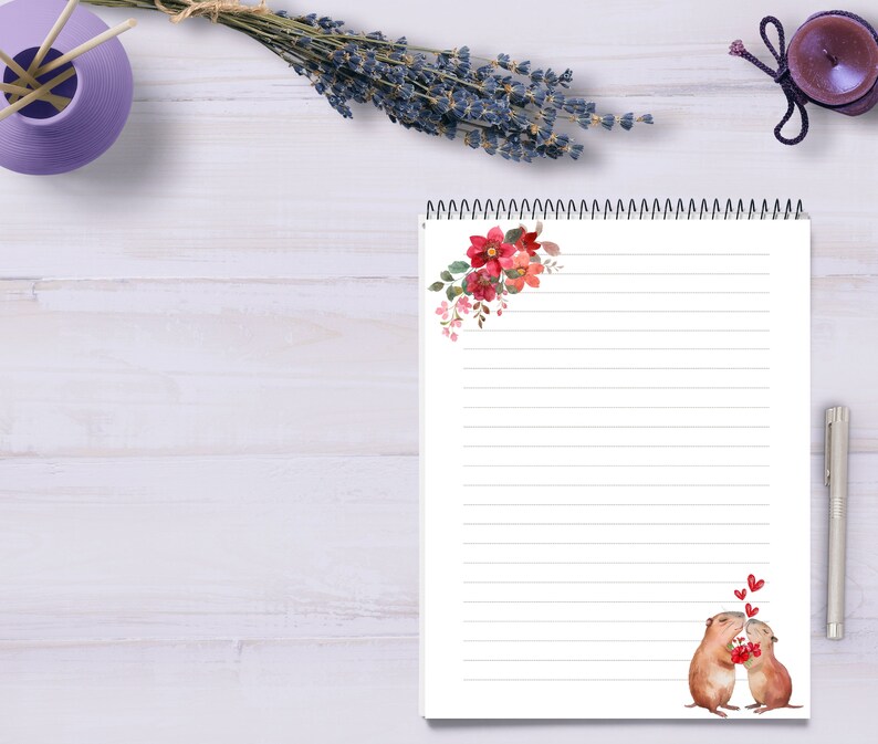 Capybara Lover Printable Stationery-adorable Capybara-animal Writing ...