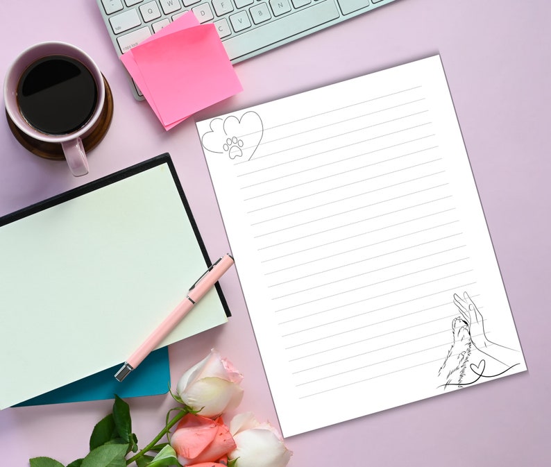Dog Lover Printable Stationery-dog Printable Stationery Set-writing ...