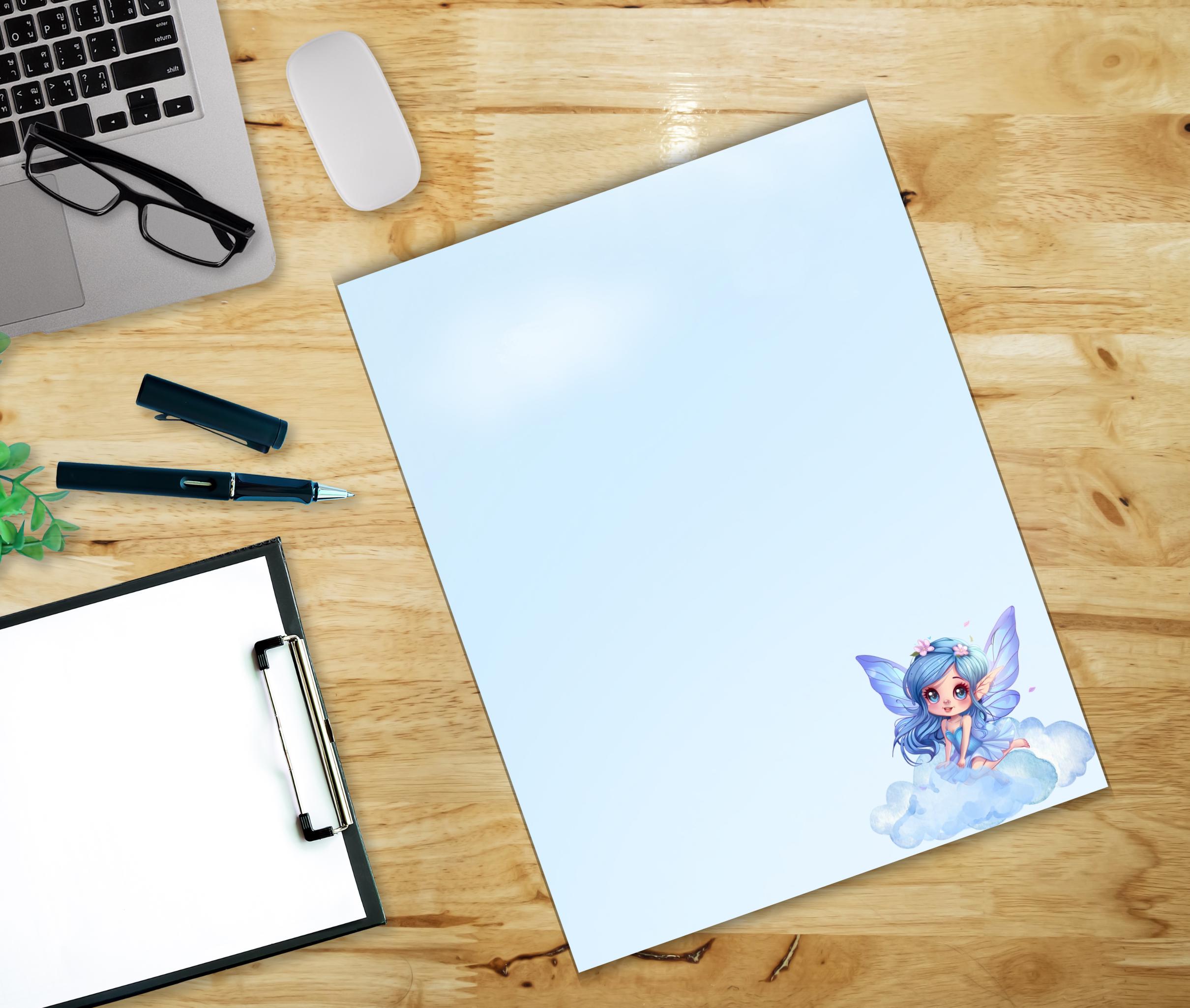 Fairy on the Cloud Writing Paper Set Lined Unlined A4/A5/US Letter ...
