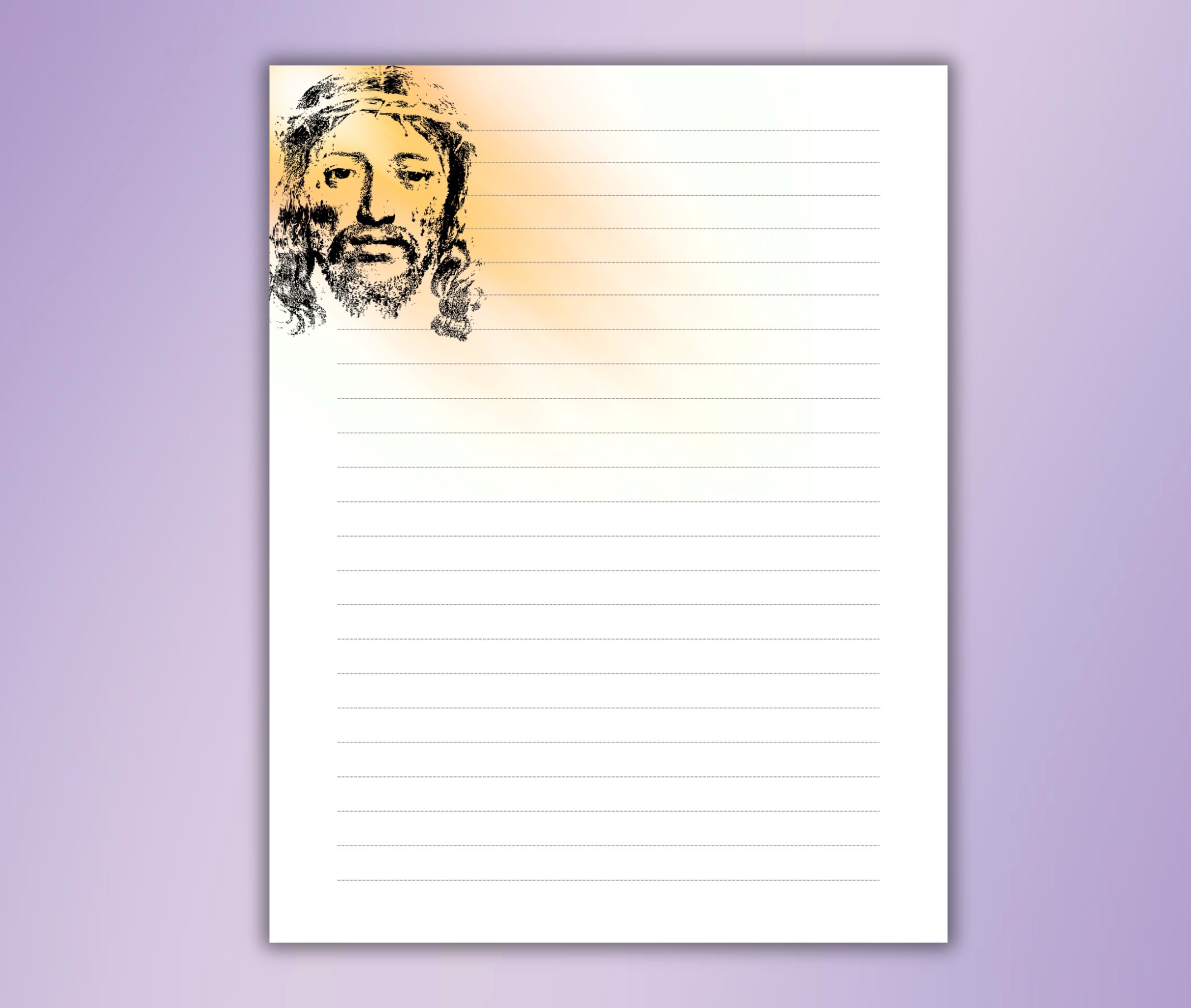 Christian Religious Printable Stationery Digital Letter Lined Unlined ...