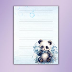Cute Stationery Sets,panda Printable Stationery,kids Stationary,animal ...