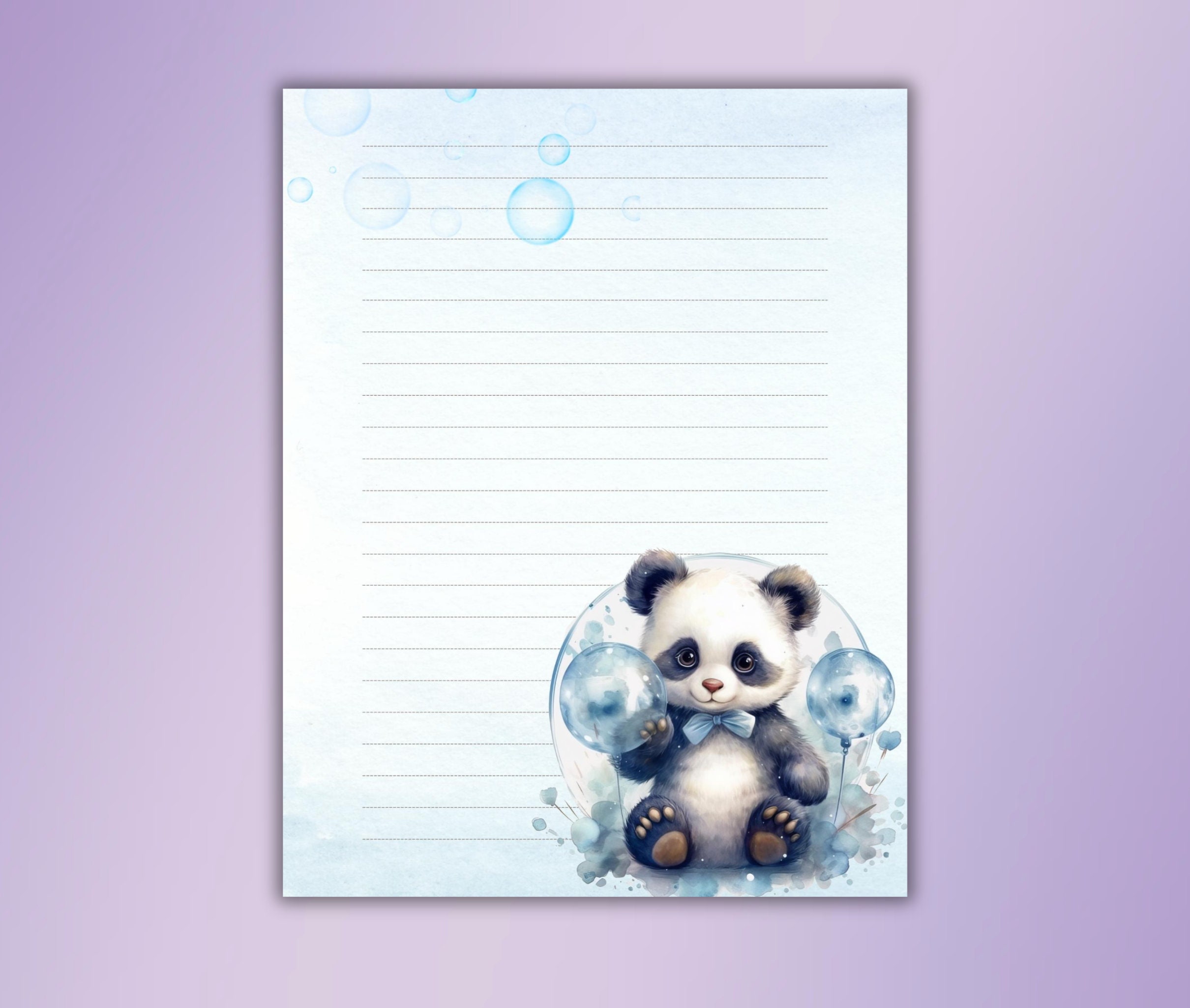 Cute Stationery Sets,panda Printable Stationery,kids Stationary,animal ...