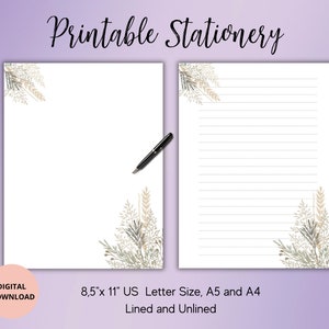 Wildflower Writing Set,flower Printable Stationery,floral Writing Paper ...